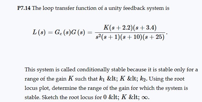 Solved Problem 7.14 (Use MATLAB.)P7.14 ﻿The loop transfer | Chegg.com