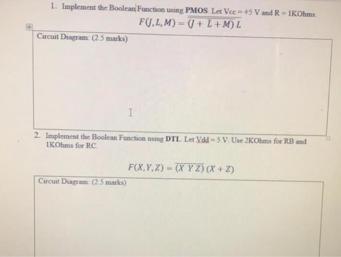 Solved 1 Implement The Boolean Function Using Pmos Let 9162