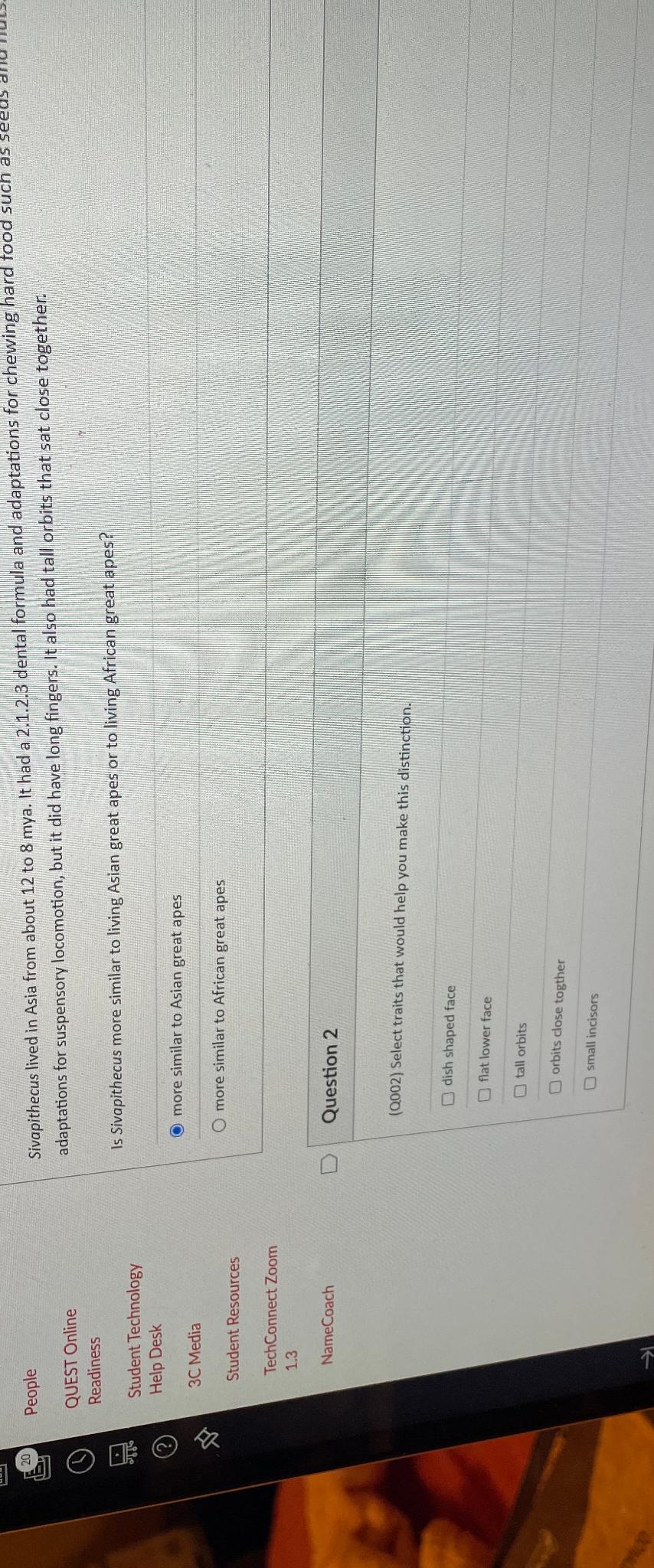 Solved PeopleQUEST Online ReadinessStudent Technology Help | Chegg.com