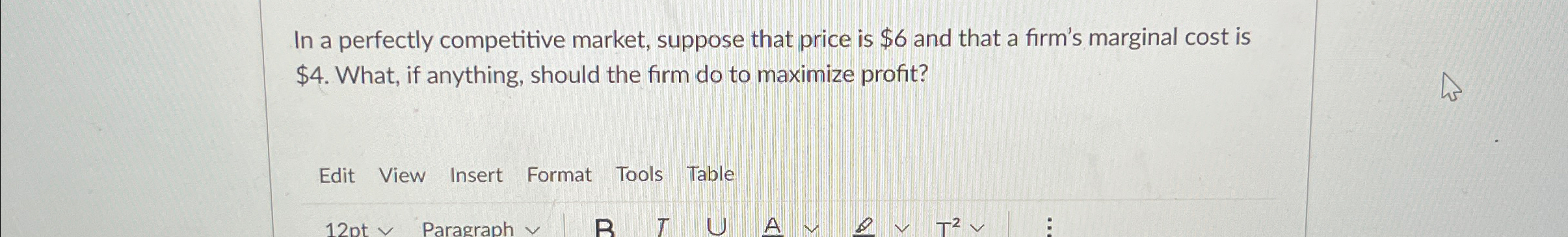 Solved In a perfectly competitive market, suppose that price | Chegg.com