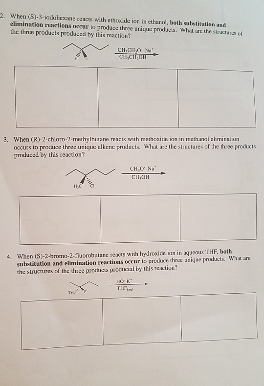 Solved 2. When (S)-3-iodohexane reacts with ethoxide ion in | Chegg.com