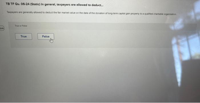 TB TF Qu, 06-24 (Static) In general, toxpayers are | Chegg.com