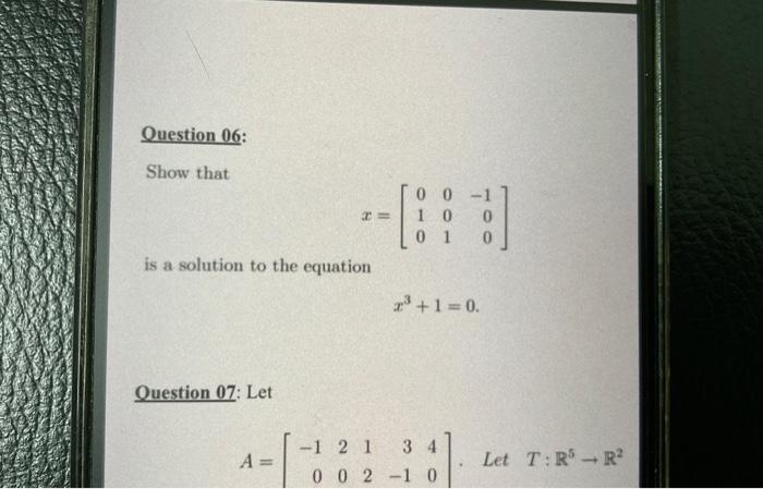 Solved Question 06: Show that x=⎣⎡010001−100⎦⎤ is a solution | Chegg.com Solved Question 06: Show that x=⎣⎡010001−100⎦⎤ is a solution | Chegg.com