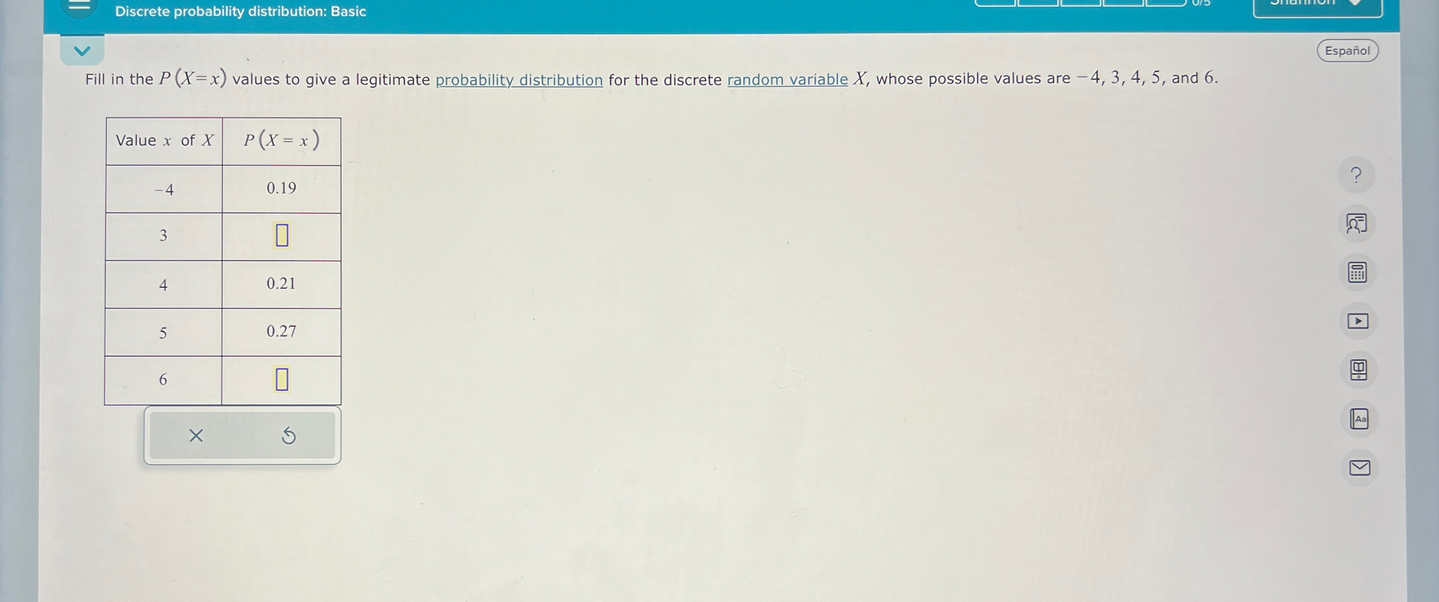 Solved Discrete probability distribution: Basic\table[[Value | Chegg.com