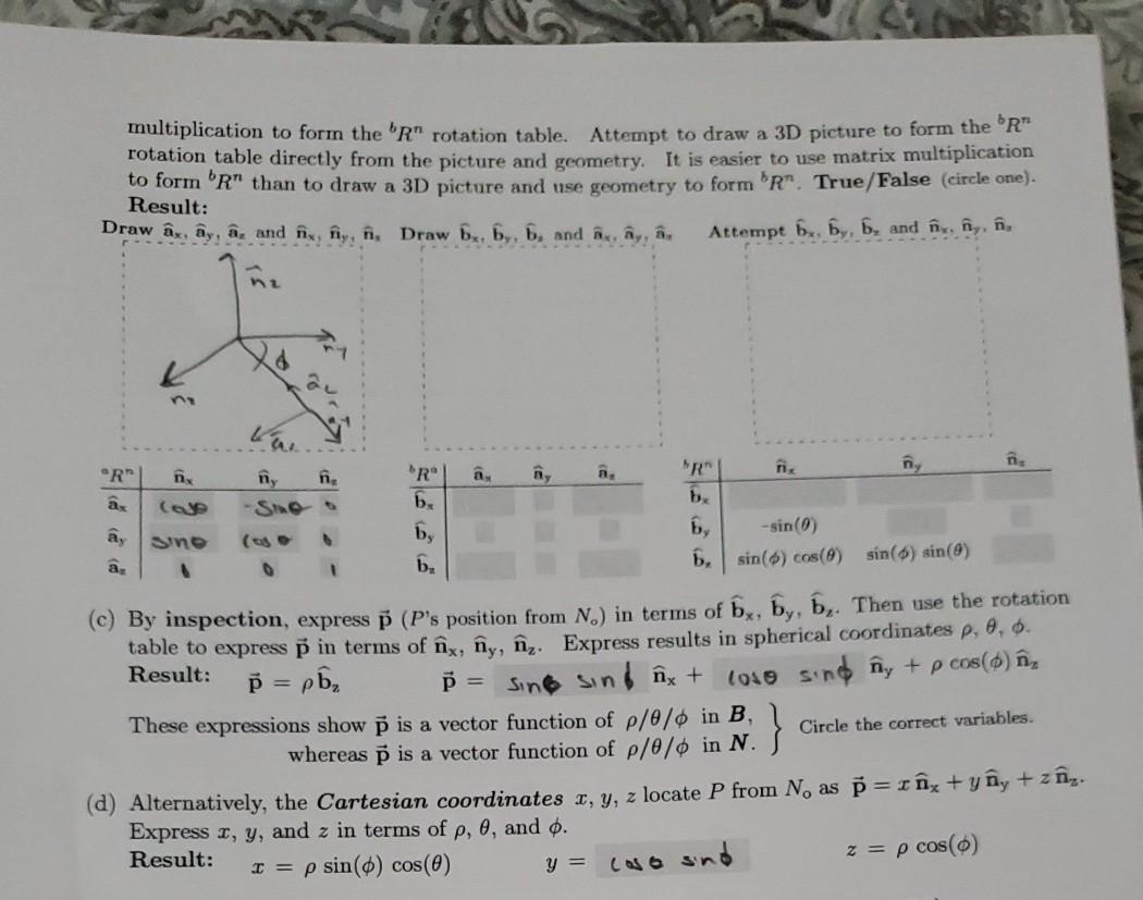 Solved b 5.23 Spherical coordinates, position, and | Chegg.com