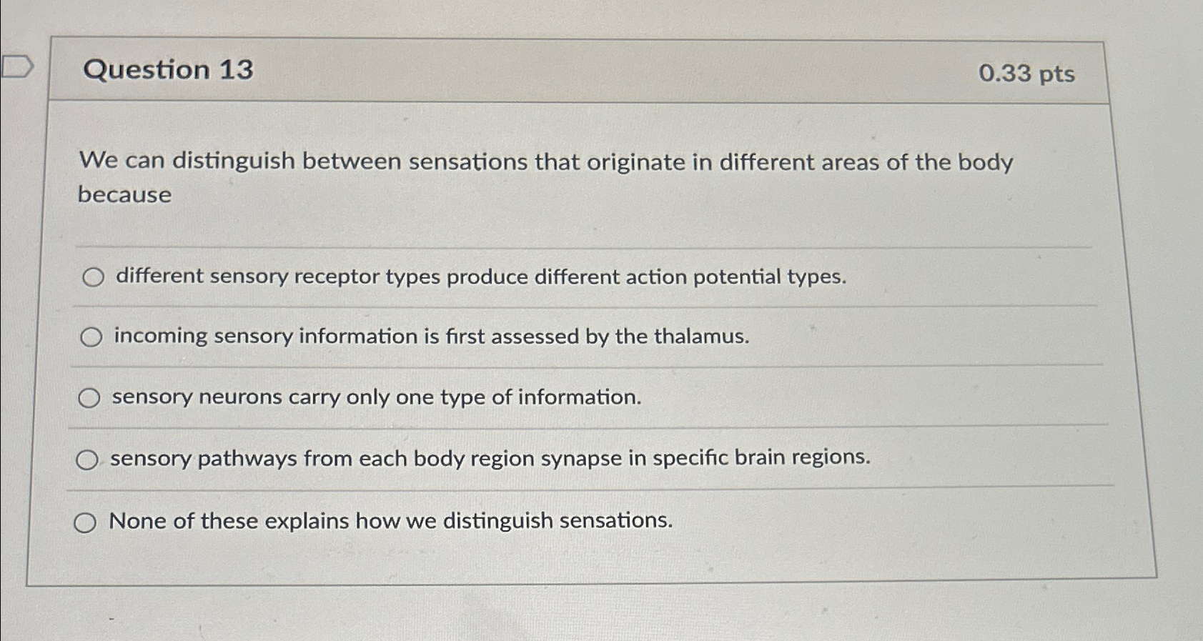 Solved Question 130.33ptsWe can distinguish between | Chegg.com