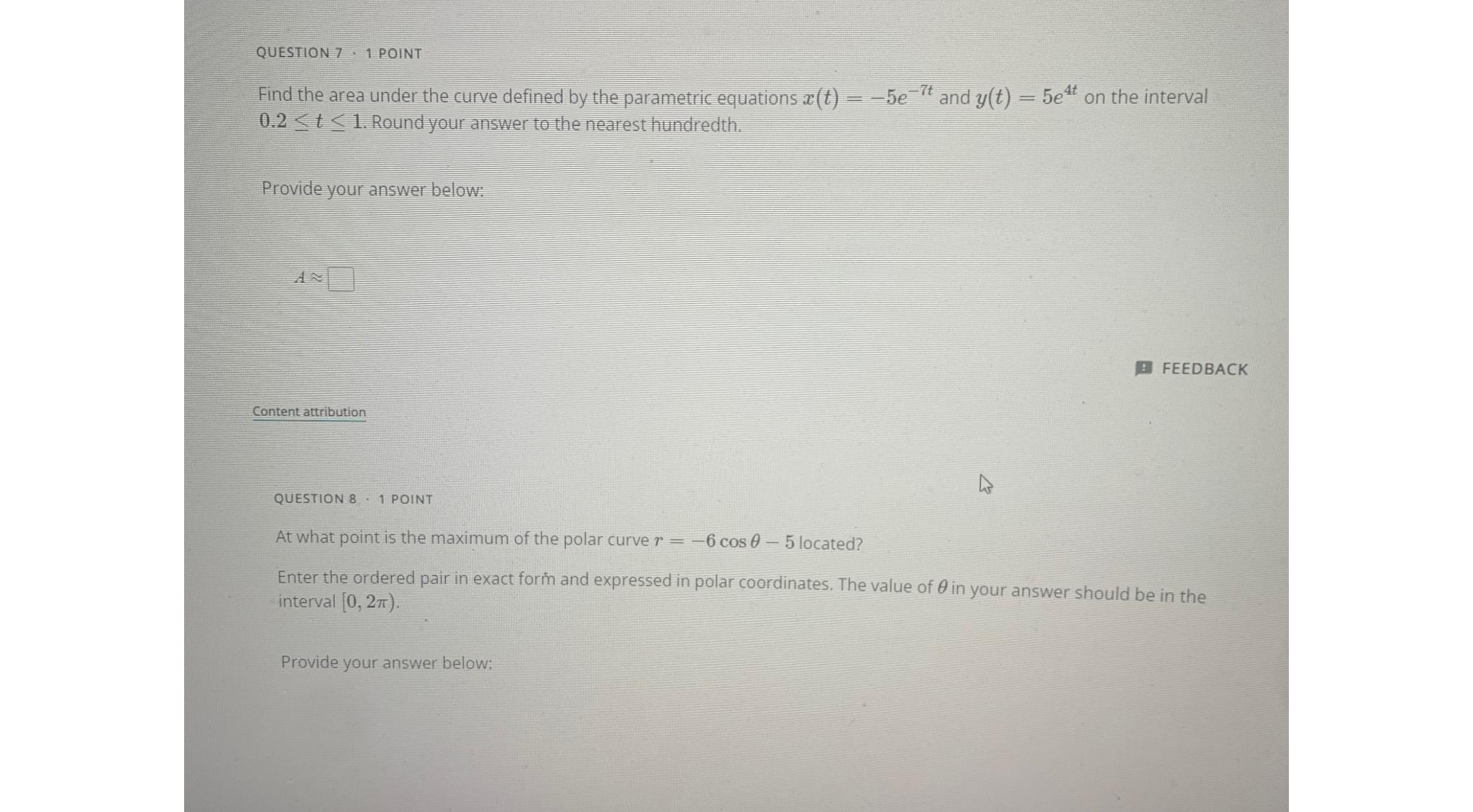 Solved QUESTION 7 - 1 ﻿POINTFind the area under the curve | Chegg.com
