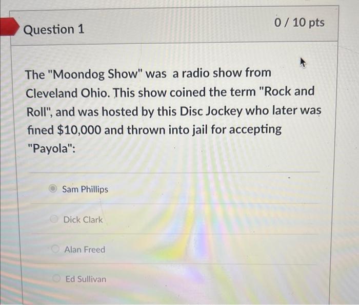 Solved The "Moondog Show" was a radio show from Cleveland | Chegg.com