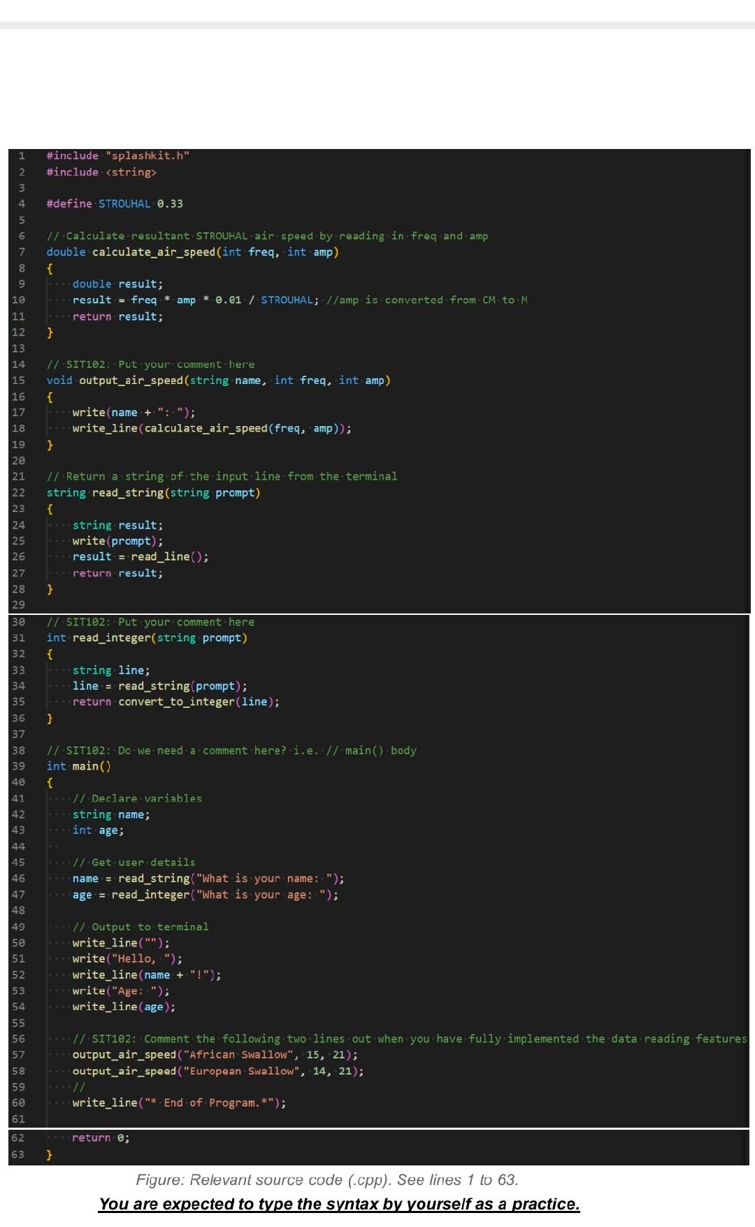 Solved Question 1: With the aid of the given sample code in | Chegg.com