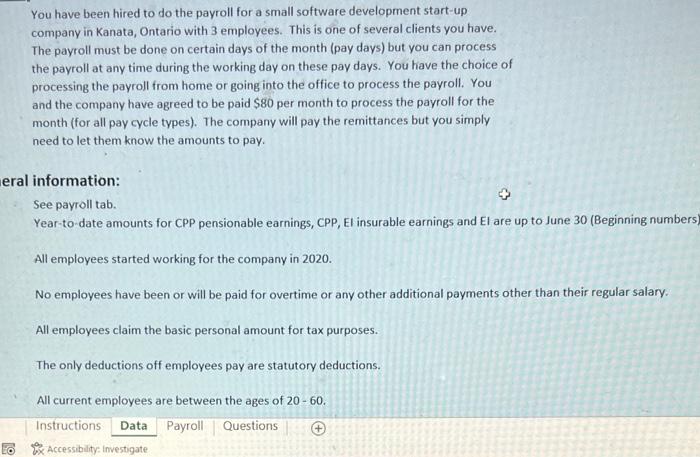 Solved You have been hired to do the payroll for a small | Chegg.com