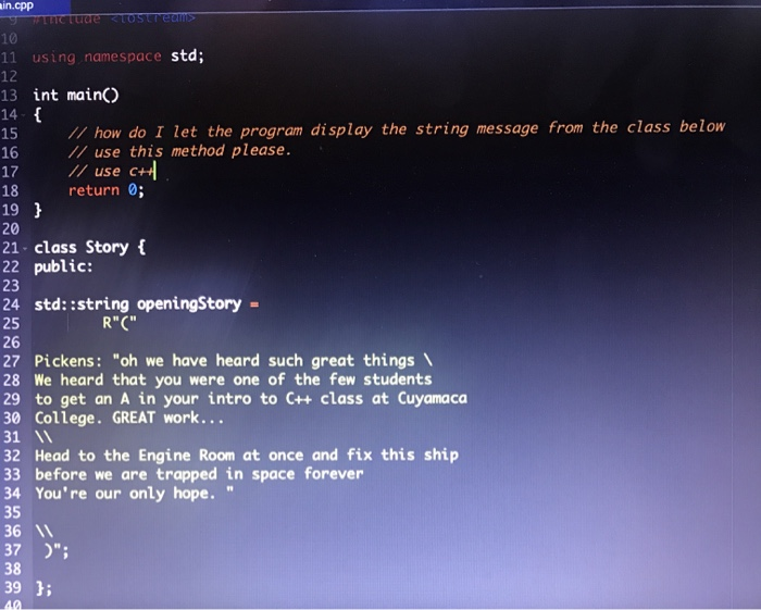 Solved ain.cpp Writtude | Chegg.com