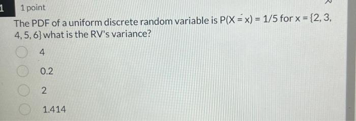 Solved The PDF of a uniform discrete random variable is | Chegg.com