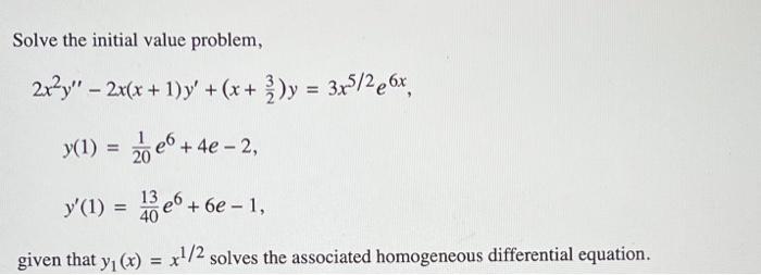 Solved Solve the initial value problem, | Chegg.com