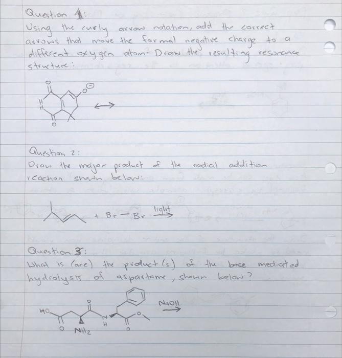 Solved Question 4 Using the curly arrow notation, add the | Chegg.com
