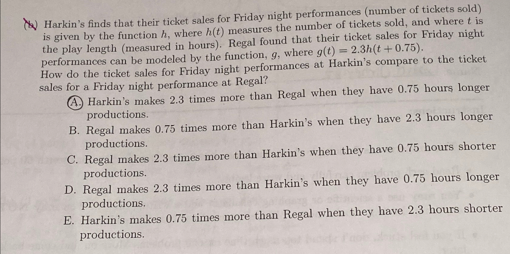 Solved Harkin's finds that their ticket sales for Friday | Chegg.com