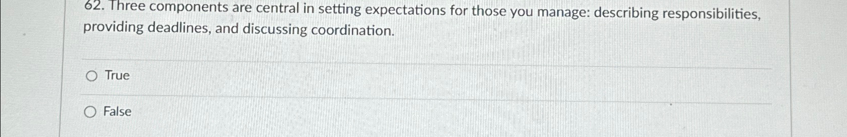 Solved Three components are central in setting expectations | Chegg.com