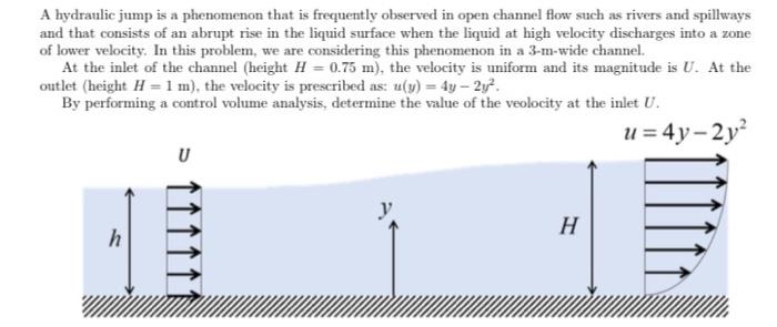 A hydraulic jump is a phenomenon that is frequently | Chegg.com