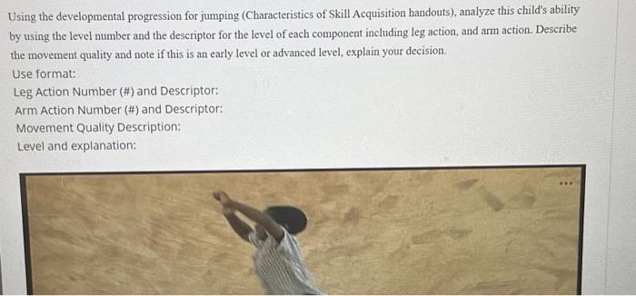 use the child hoping over a line an describe it usinb | Chegg.com