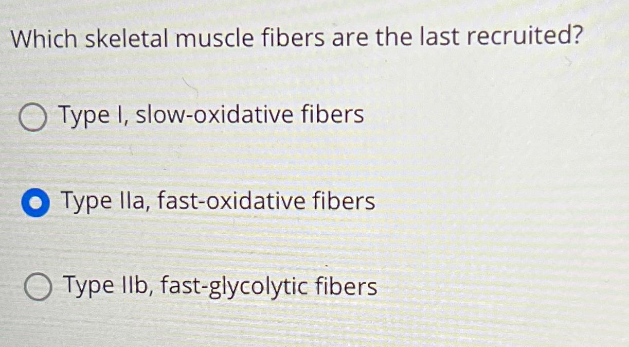 Solved Which skeletal muscle fibers are the last | Chegg.com