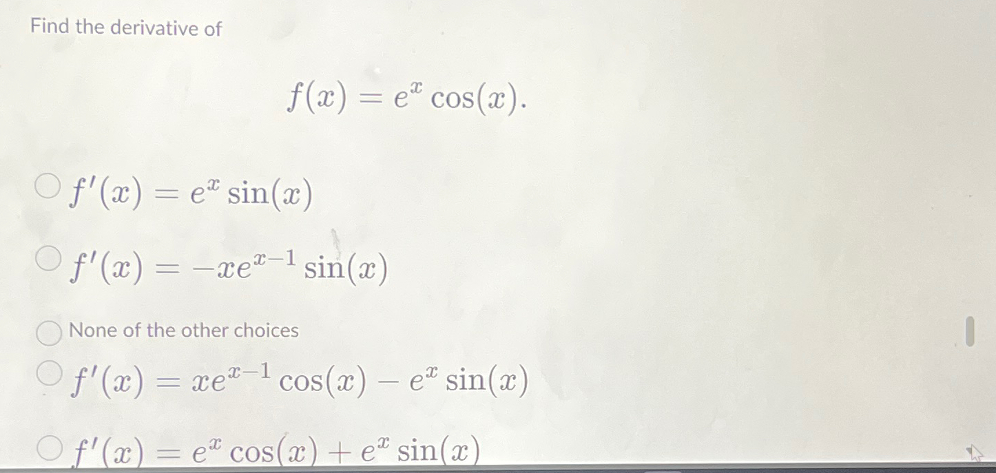 Solved Find the derivative | Chegg.com