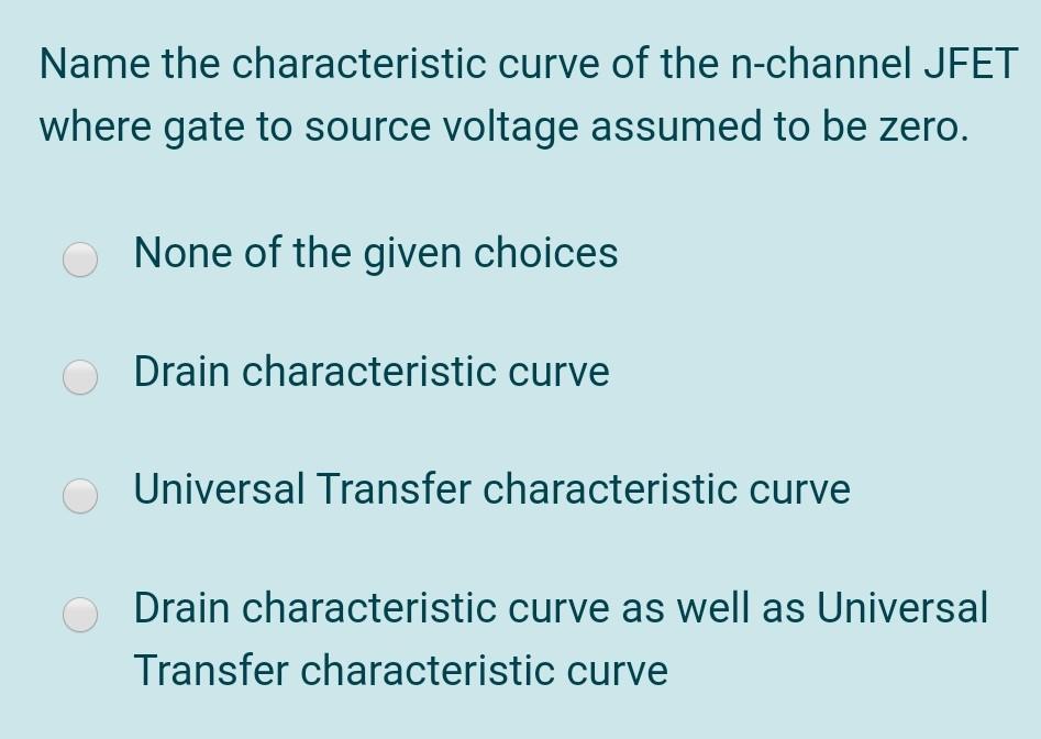 Solved Name the characteristic curve of the n-channel JFET | Chegg.com