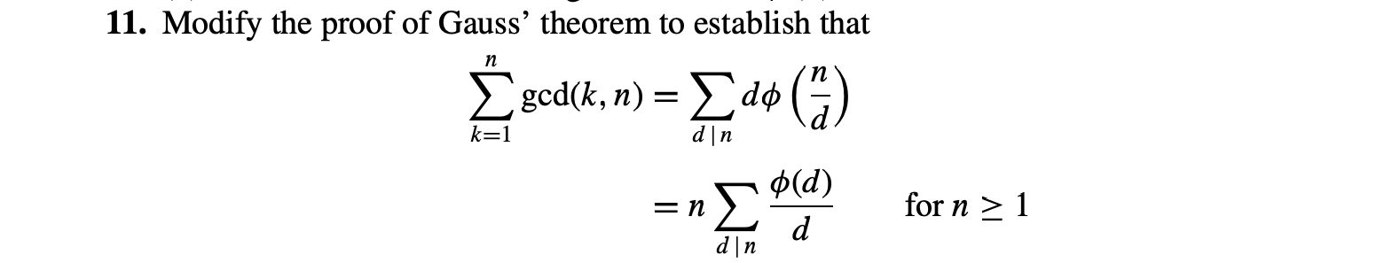 Solved Modify the proof of ﻿Gauss' theorem to ﻿establish | Chegg.com