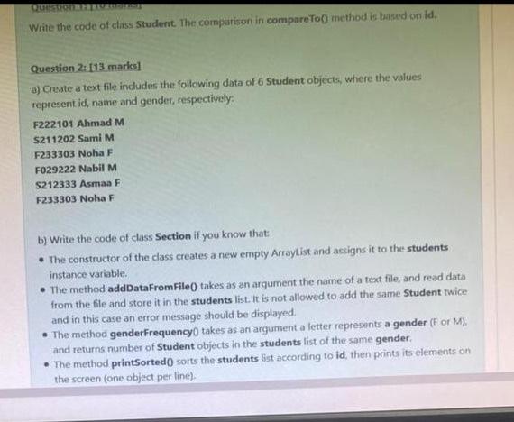 Solved Question HOMESTAY Write the code of class Student. | Chegg.com