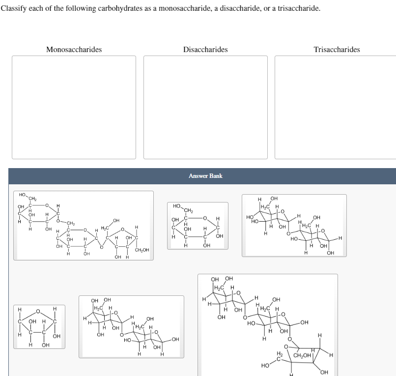 Solved Classify each of the following carbohydrates as a | Chegg.com
