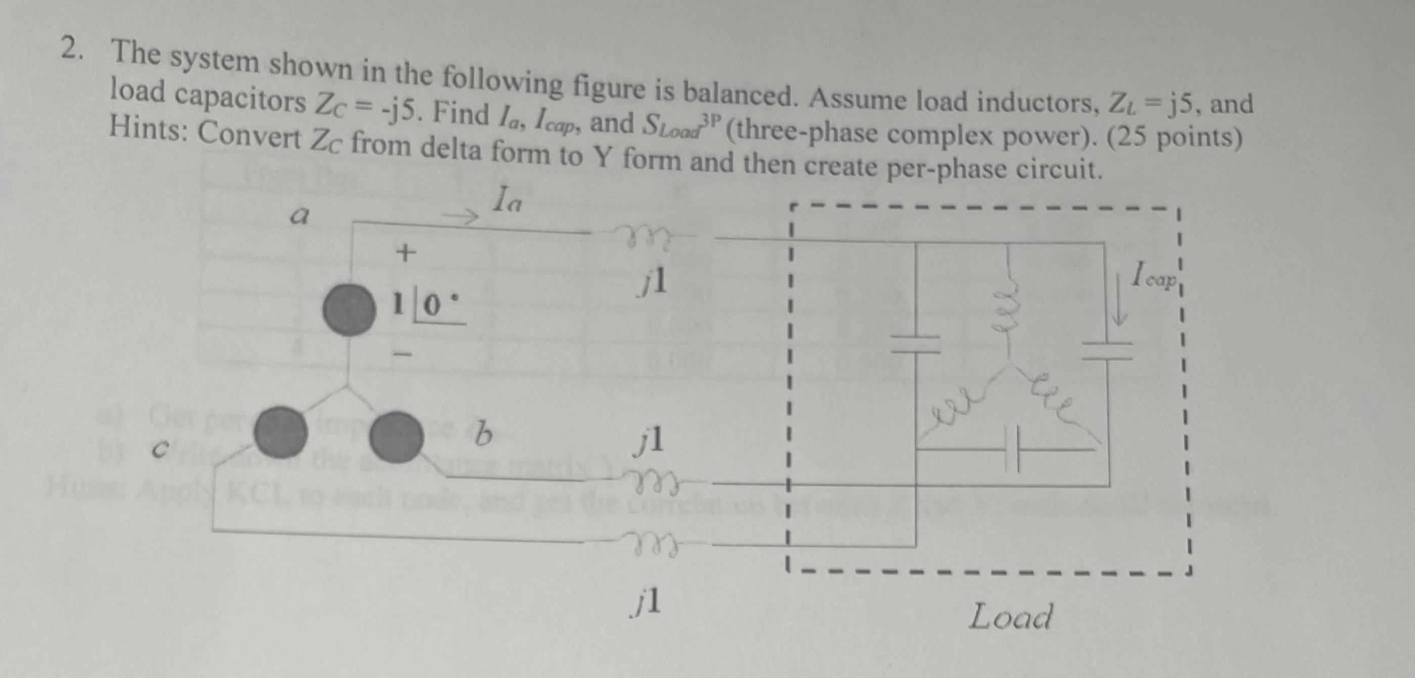 Solved The system shown in the following figure is balanced. | Chegg.com