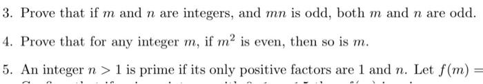 Solved 3. Prove that if m and n are integers, and mn is odd, | Chegg.com