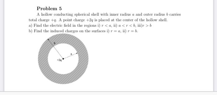 Solved Problem 5 A hollow conducting spherical shell with | Chegg.com