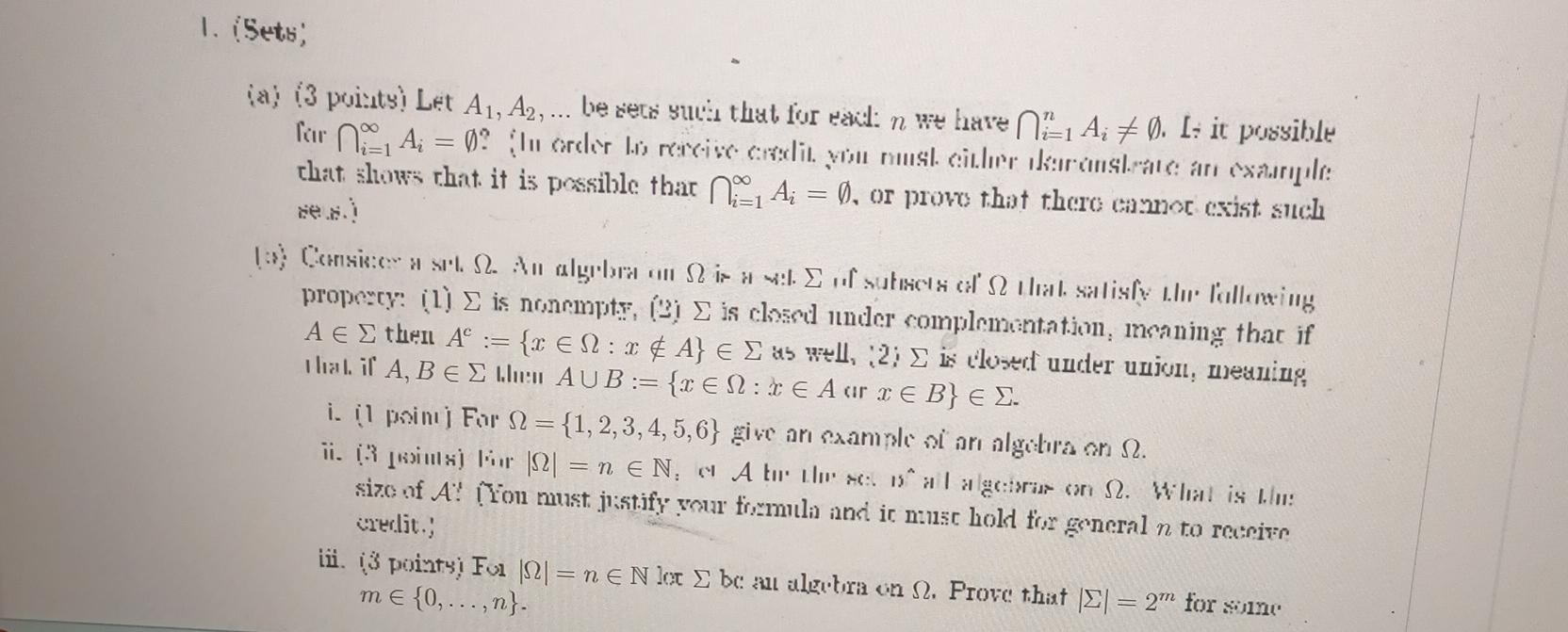 Solved isets;(a) ﻿i3 ﻿poiatsi Let A1,A2,dots be sers sul: | Chegg.com
