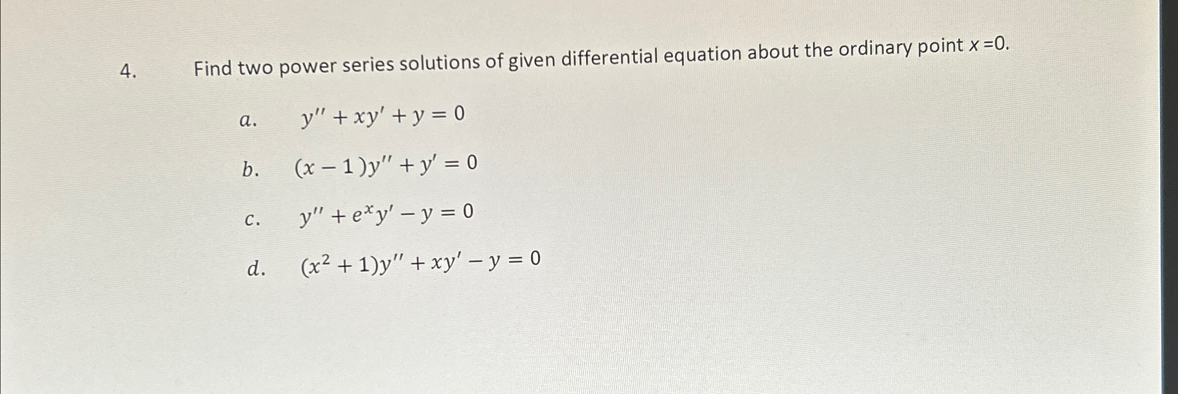 Find two power series solutions of given differential | Chegg.com