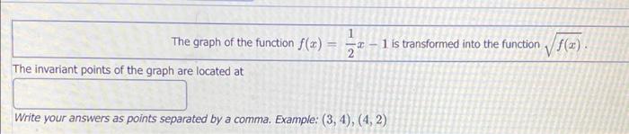 Solved The graph of the function f(x)=21x−1 is transformed | Chegg.com