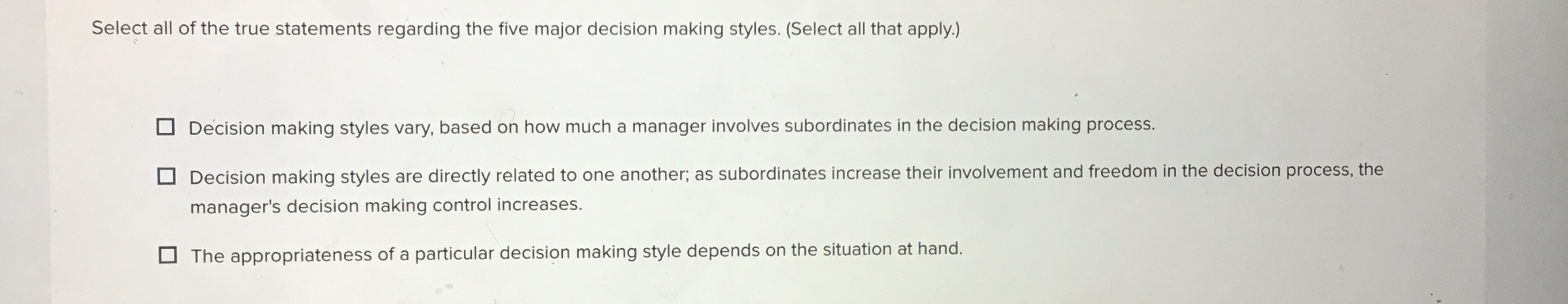 Solved Select all of the true statements regarding the five | Chegg.com