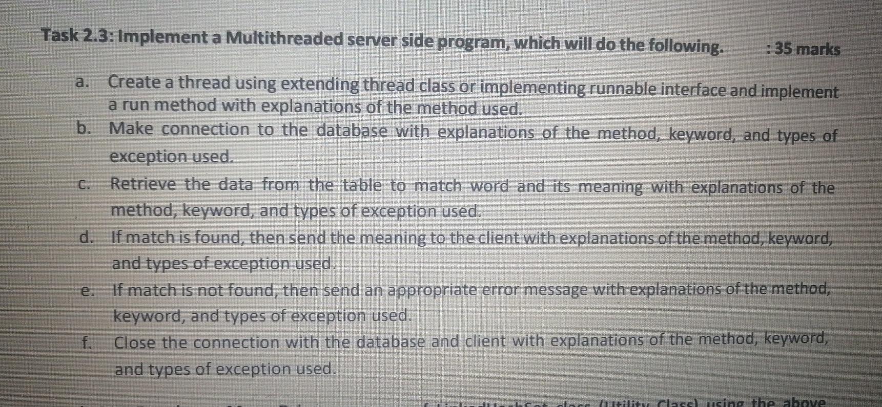 Solved Task 23 Implement A Multithreaded Server Side 