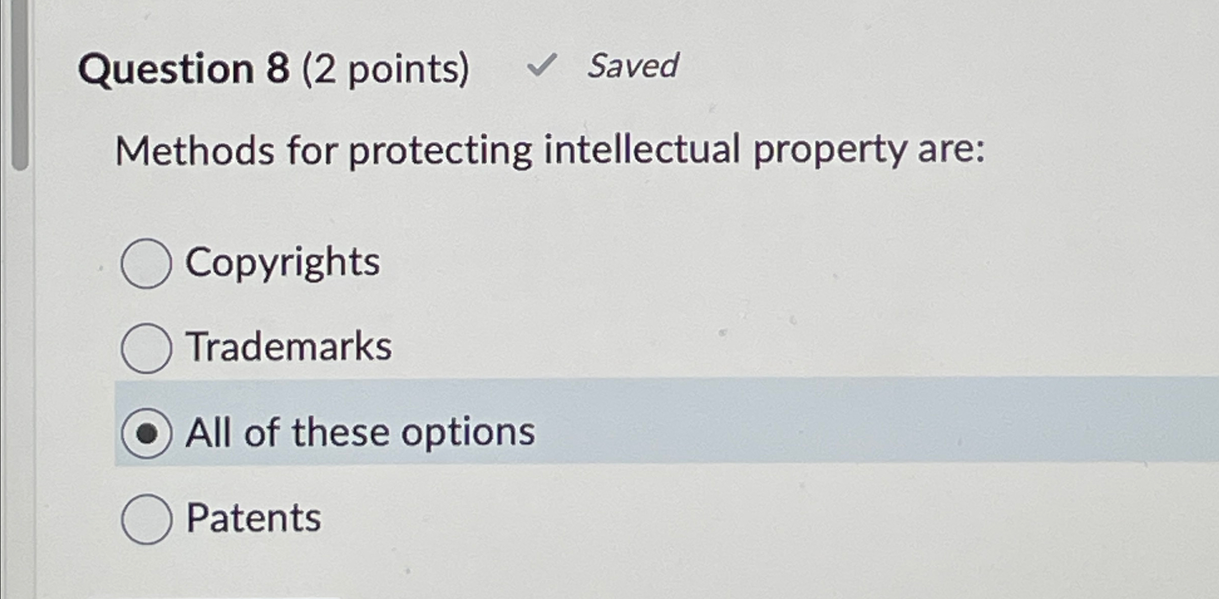 Solved Question 8 (2 points) SavedMethods for protecting | Chegg.com Solved Question 8 (2 points) SavedMethods for protecting | Chegg.com