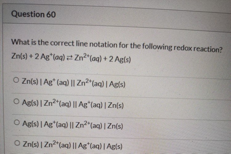 Solved Question 60 What is the correct line notation for the | Chegg.com