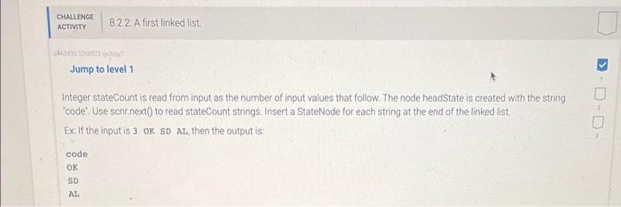 Solved Integer stateCount is read from input as the number | Chegg.com