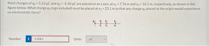 Solved Point charges of 41 - 5.13 C and 42 = -5.10 C are | Chegg.com