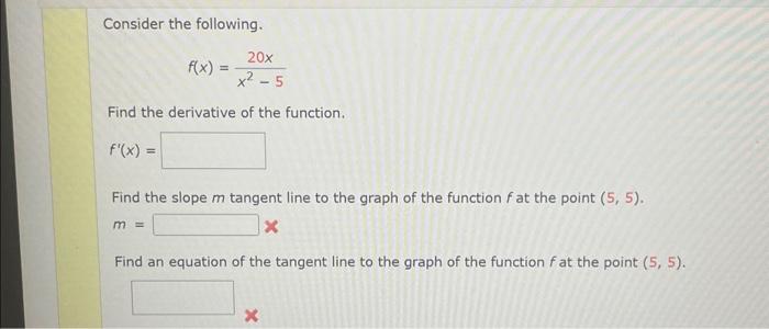 Solved Consider the following. f(x)=x2−520x Find the | Chegg.com