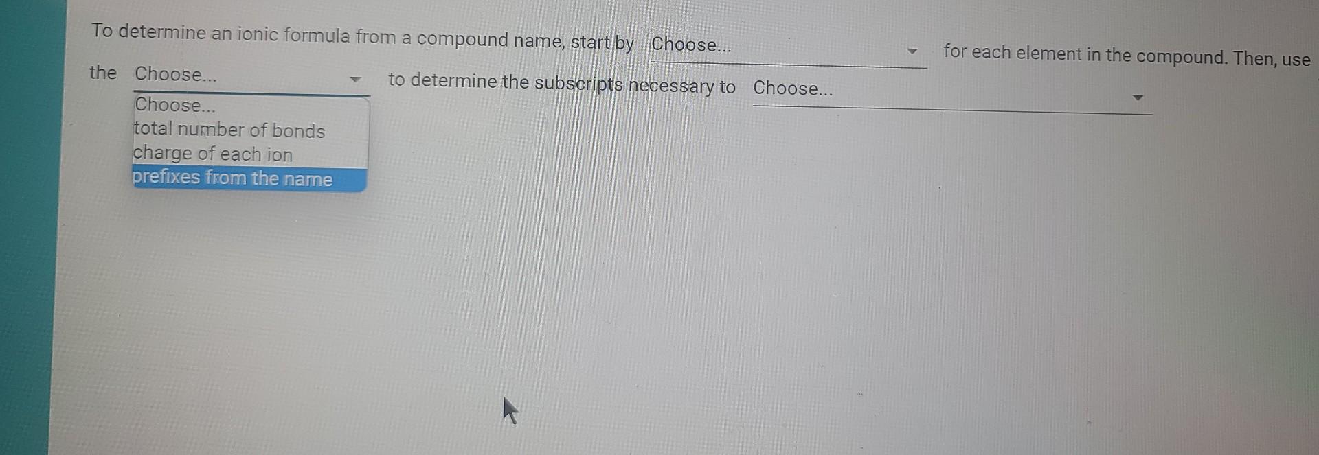 Solved To determine an ionic formula from a compound name, | Chegg.com