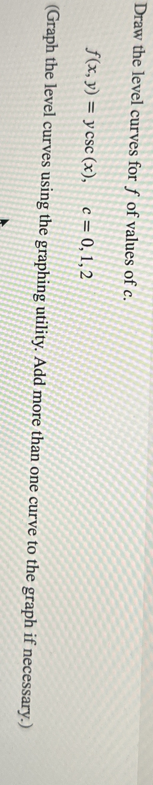 Solved Draw the level curves for f ﻿of values of | Chegg.com