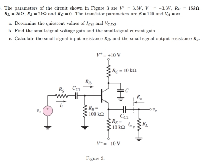 Solved The parameters of the circuit shown in Figure 3 ﻿are | Chegg.com