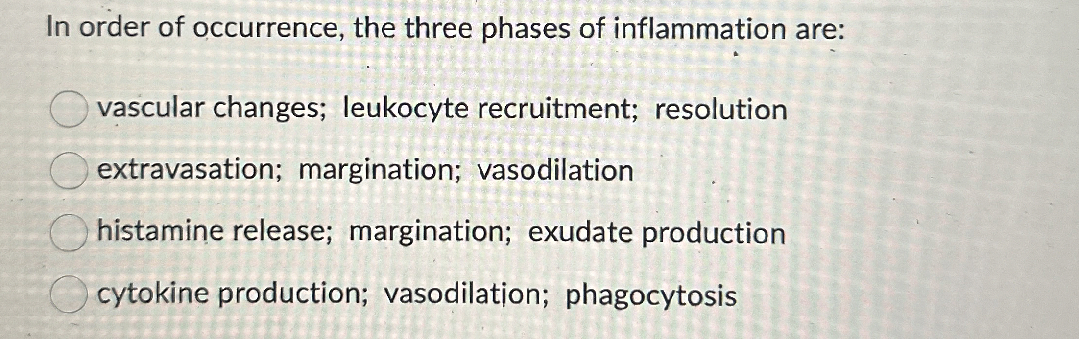 Solved In order of occurrence, the three phases of | Chegg.com