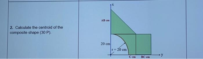 Solved 2. Calculate the centroid of the composite shape (30 | Chegg.com