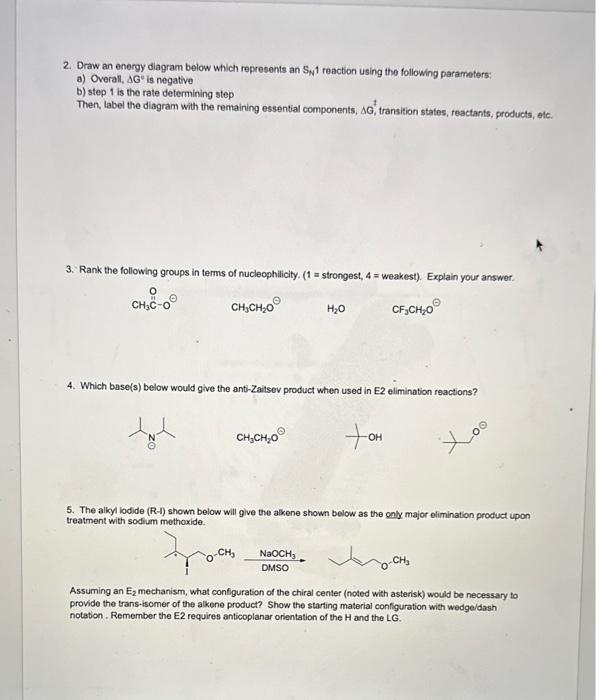 Solved 2. Draw an energy diagram below which represents an | Chegg.com
