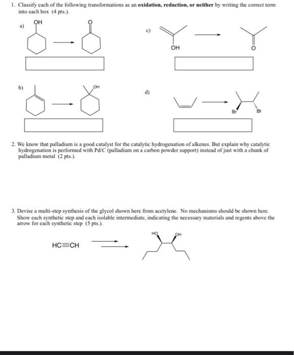 Solved 1. Classify each of the following transformations as | Chegg.com