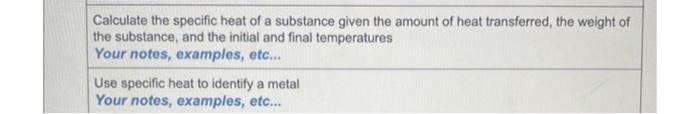 Solved Calculate the specific heat of a substance given the | Chegg.com