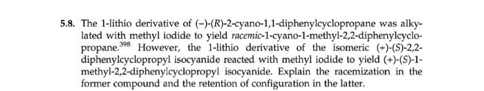 Solved 8. The 1-lithio derivative of | Chegg.com